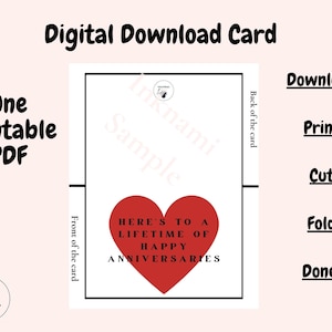 Printable Happy Anniversary Heart Card - Sentimental Anniversary ...
