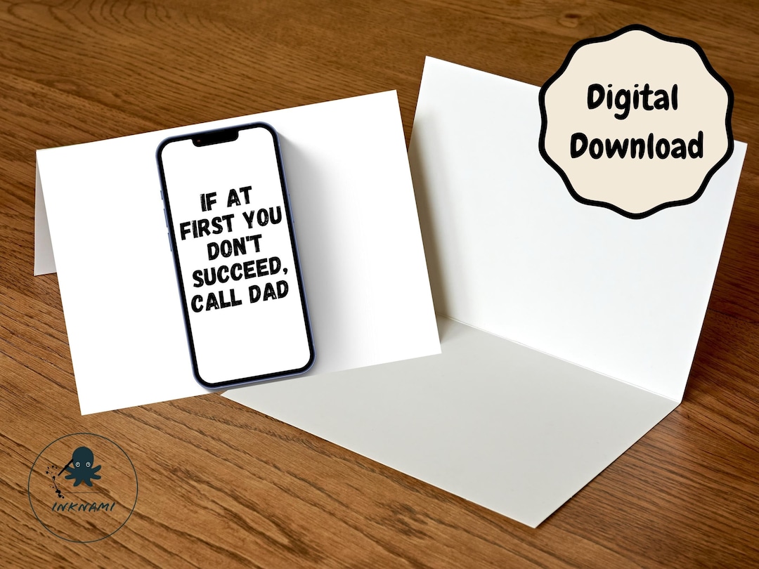 Printable Funny Father's Day Card - Instant Download 7x5in Blank Card ...