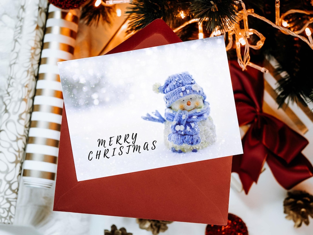 Printable Cute Merry Christmas Card - Instant Download 7x5in Blank Card ...