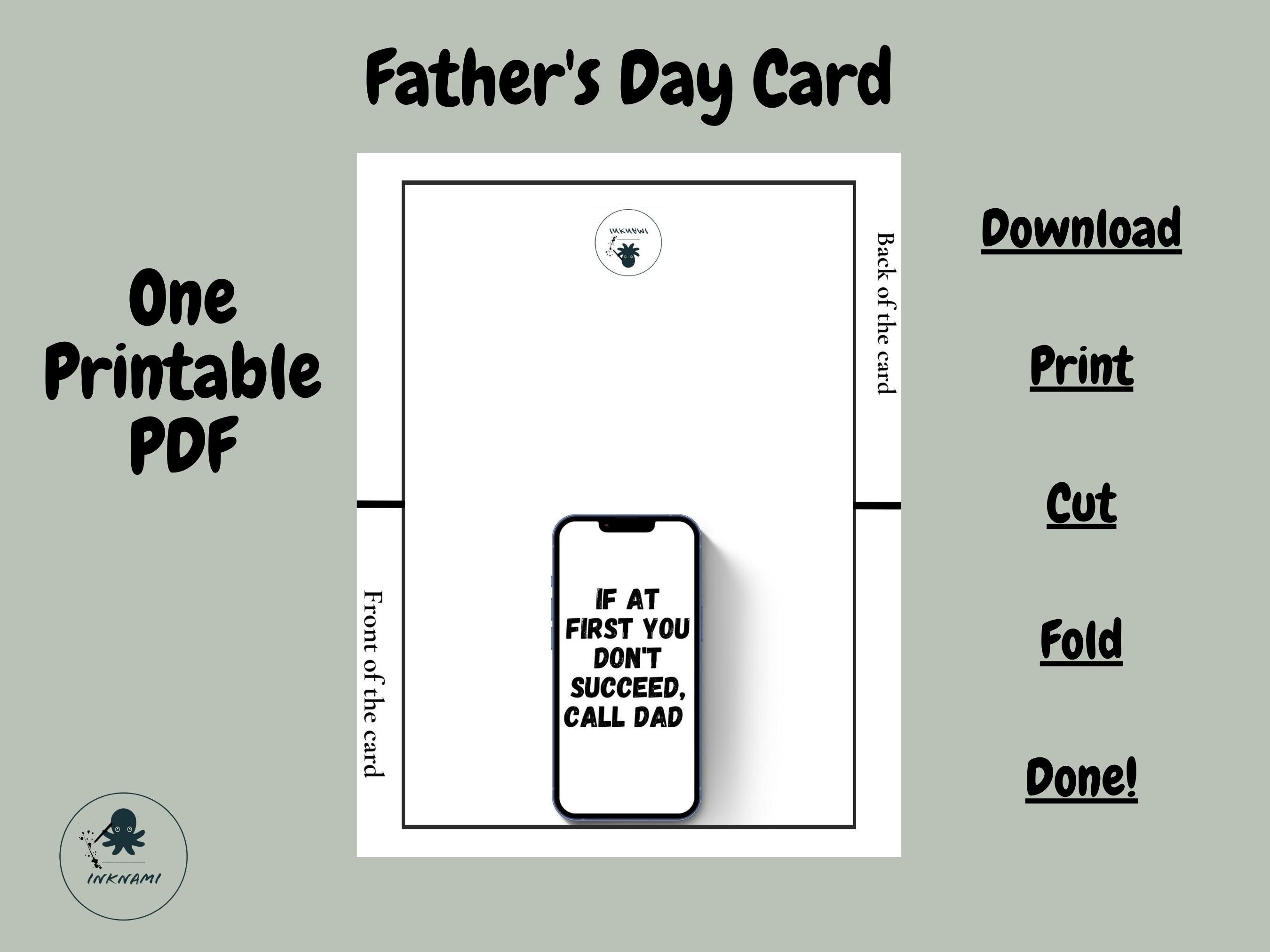 Printable Funny Father's Day Card Instant Download 7x5in Blank Card - Etsy
