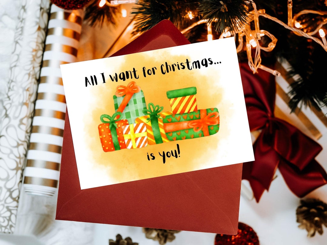 Printable Christmas Card for Partner - Instant Download 7x5in Blank ...