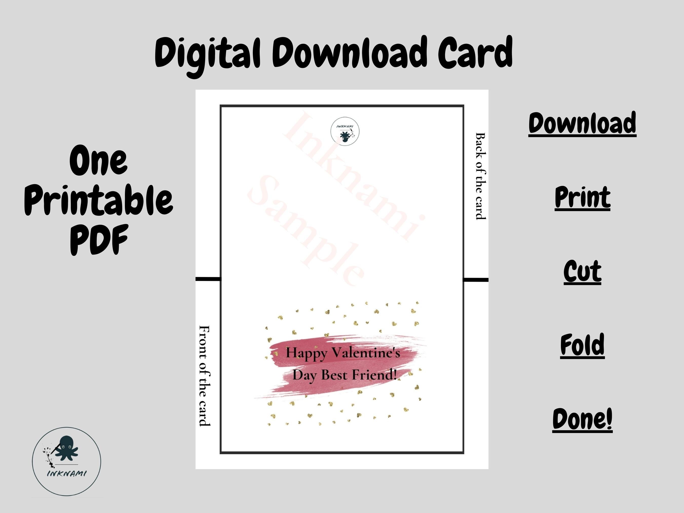 Printable Valentine's Day Card for Best Friend - Simple Valentine's Day ...