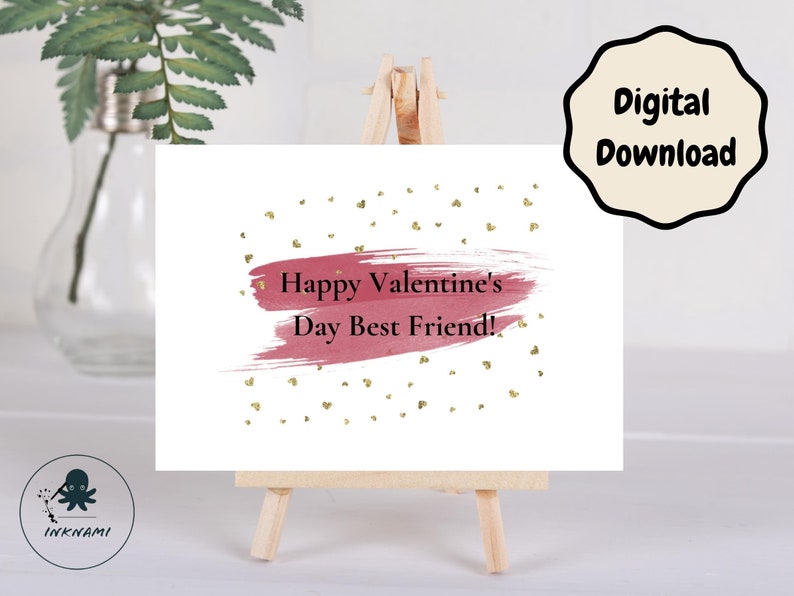 Printable Valentine's Day Card for Best Friend - Simple Valentine's Day ...