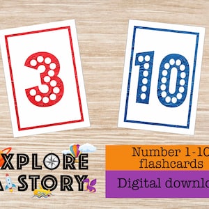 Number Recognition Flash Cards. Montessori. Preschool and Toddler ...