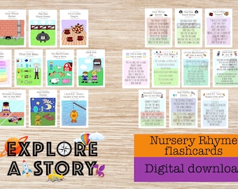 Nursery Rhyme Flash Cards. Children's Song. New Vocabulary. Preschool ...
