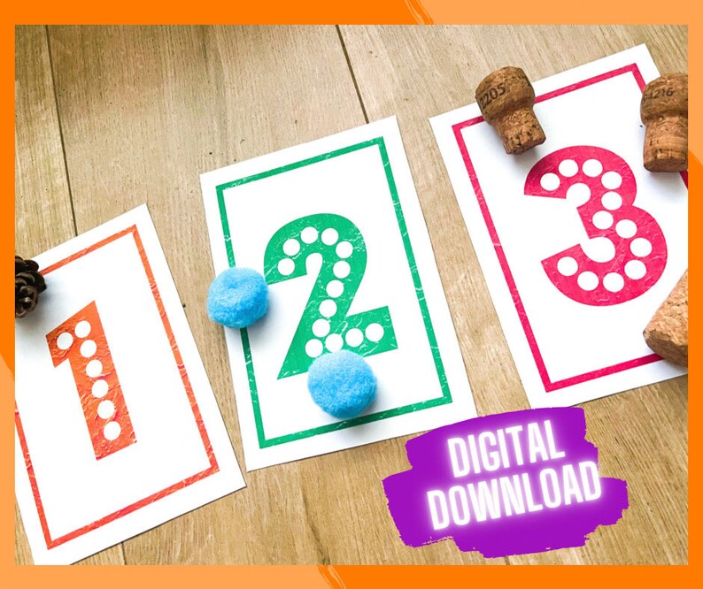 Number Recognition Flash Cards. Montessori. Preschool and Toddler ...