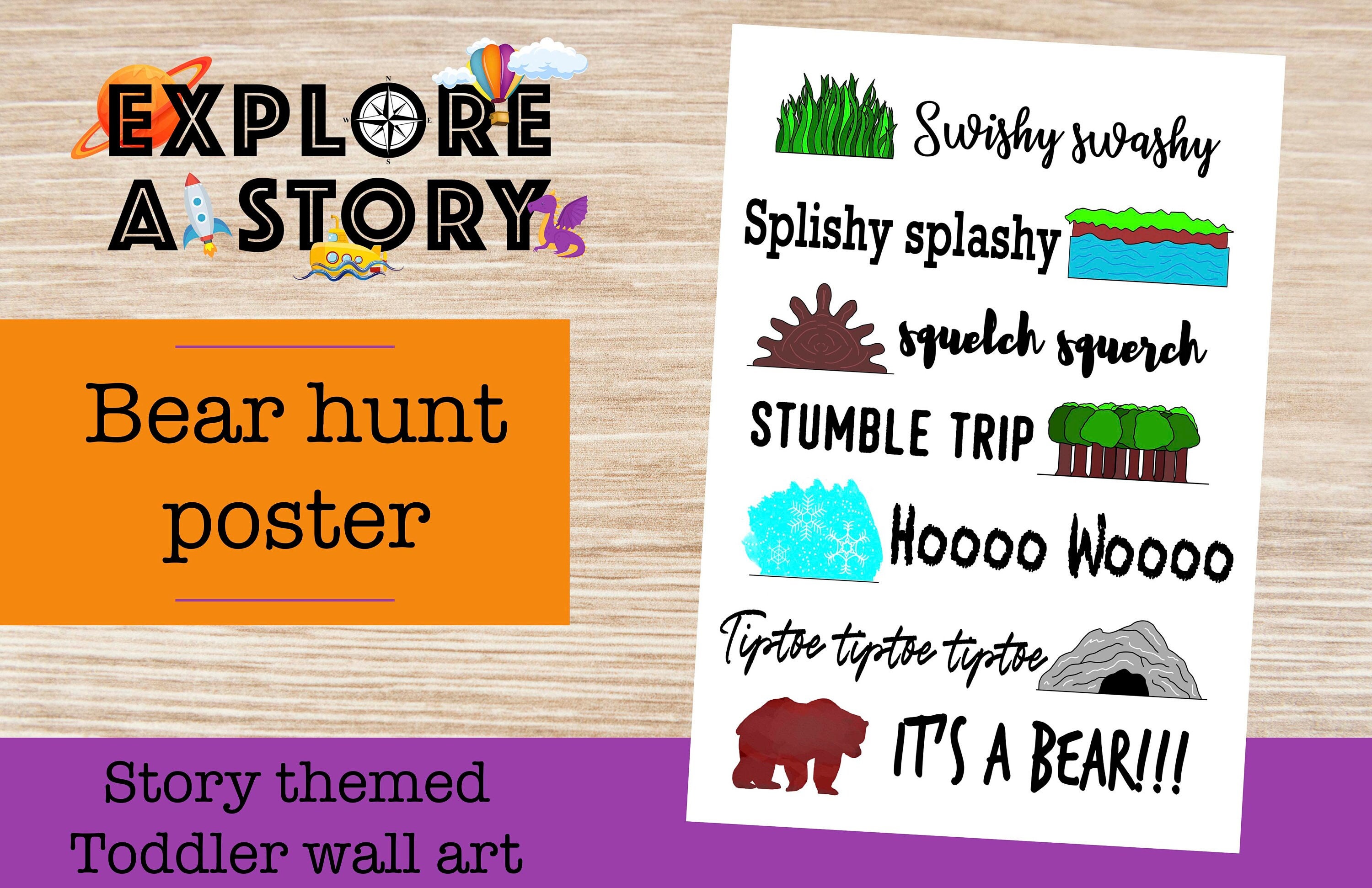 Bear Hunt Story Sequence and Sound Effect Poster. Love Reading ...