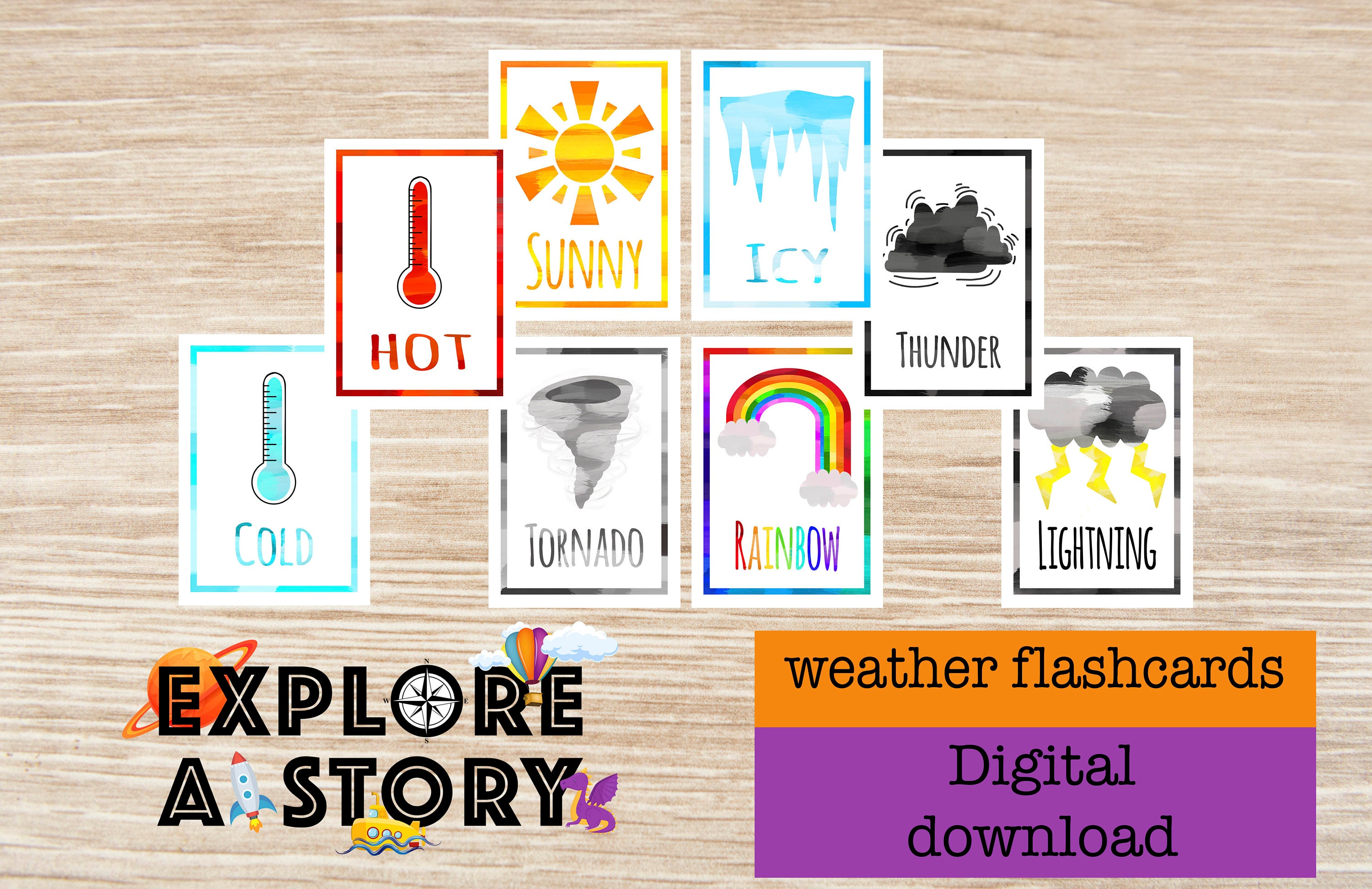 Weather Flash Cards. New Vocabulary. Learning Word Meaning. Preschool ...