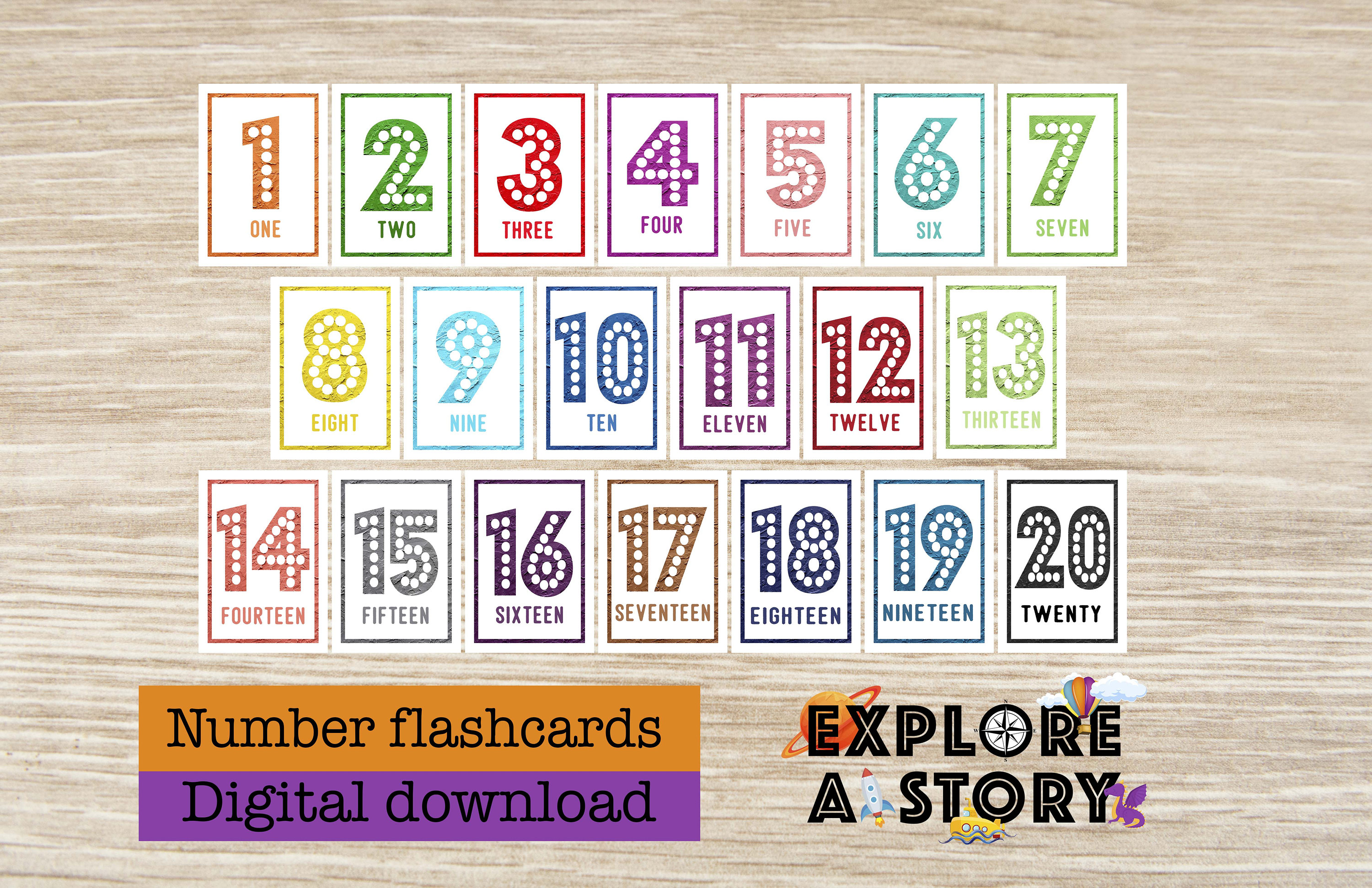 Number Recognition Flash Cards. Montessori. Preschool and Toddler ...