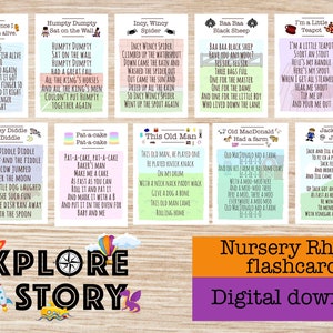 Nursery Rhyme Flash Cards. Children's Song. New Vocabulary. Preschool ...