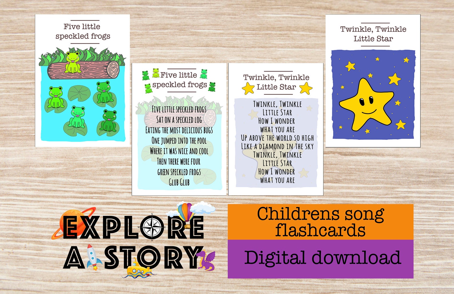 Children's Song Flash Cards. Nursery Rhyme. New Vocabulary. Preschool ...