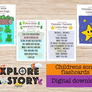 Children's Song Flash Cards. Nursery Rhyme. New Vocabulary. Preschool ...