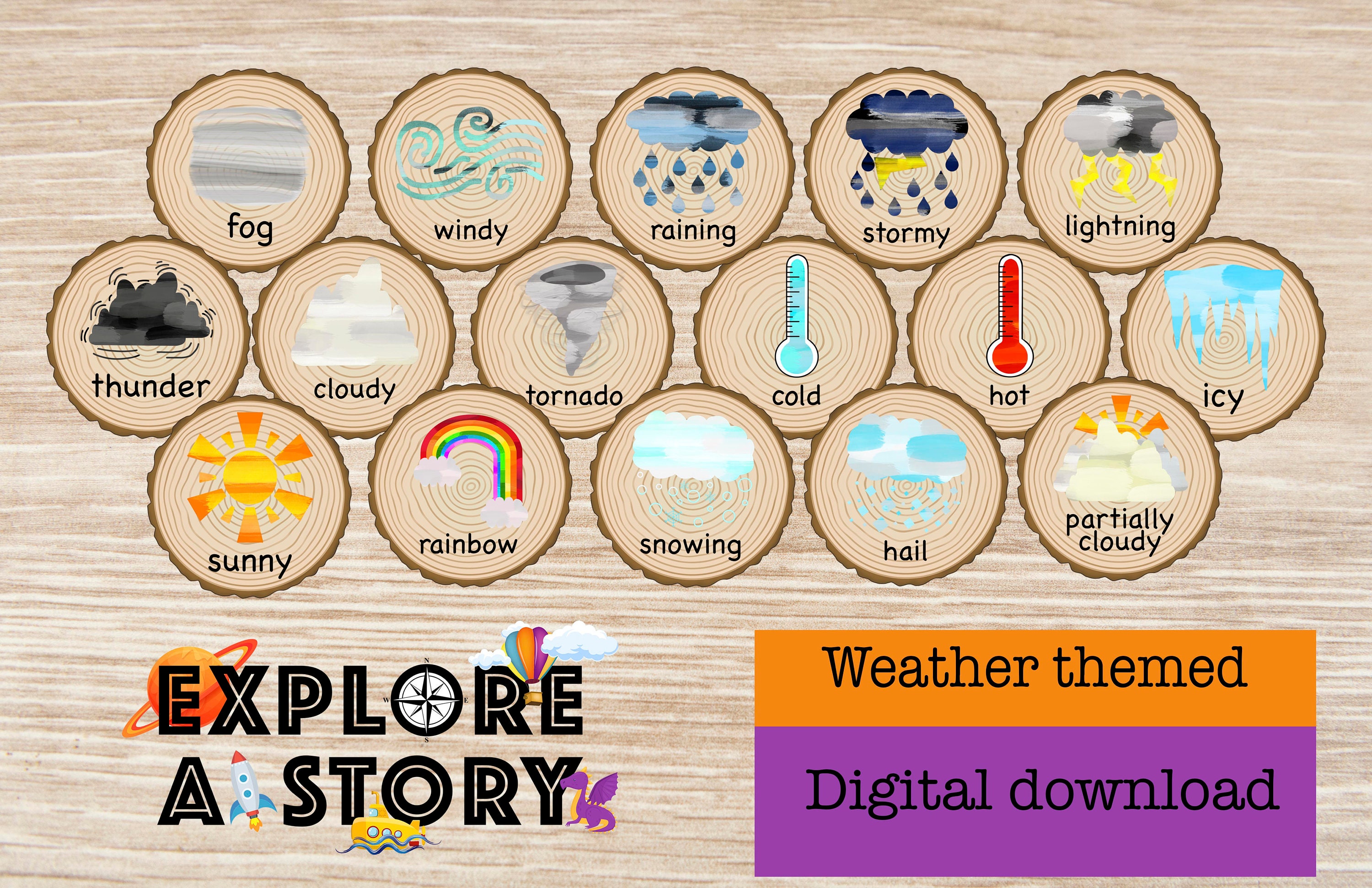 Flashcards Linked to Weather. Settings and Story Sequencing Cards ...