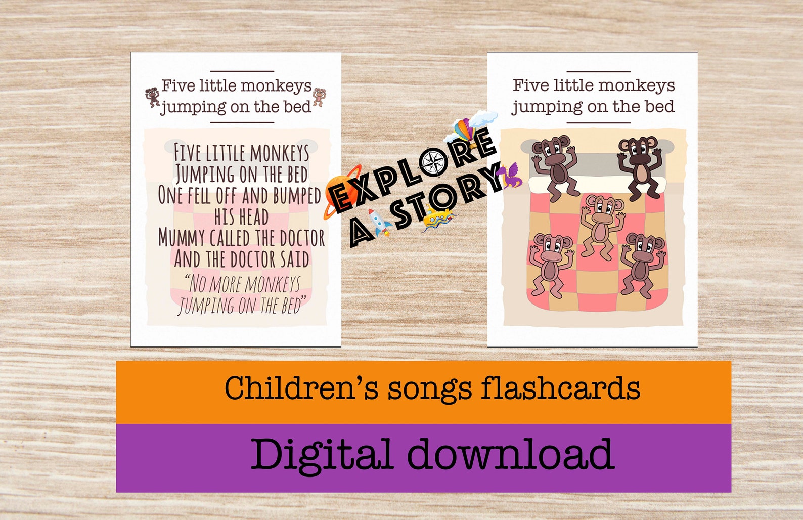 Children's Song Flash Cards. Nursery Rhyme. New Vocabulary. Preschool ...