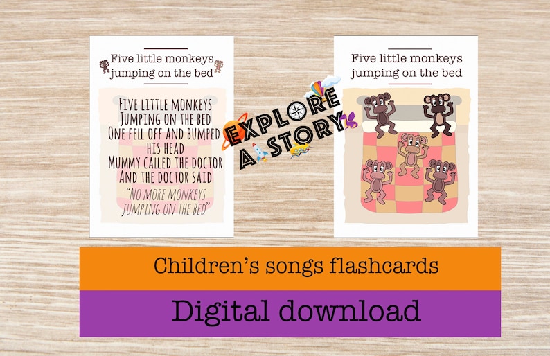 Children's Song Flash Cards. Nursery Rhyme. New Vocabulary. Preschool ...