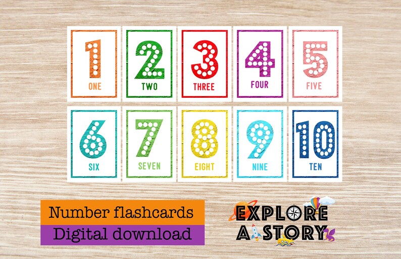 Number Recognition Flash Cards. Montessori. Preschool and Toddler ...