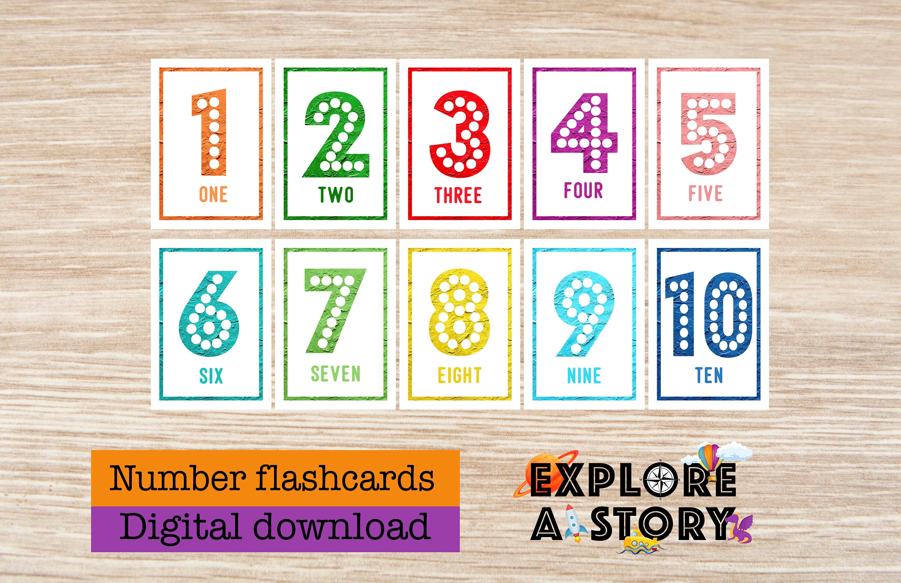 Number Recognition Flash Cards. Montessori. Preschool and Toddler ...