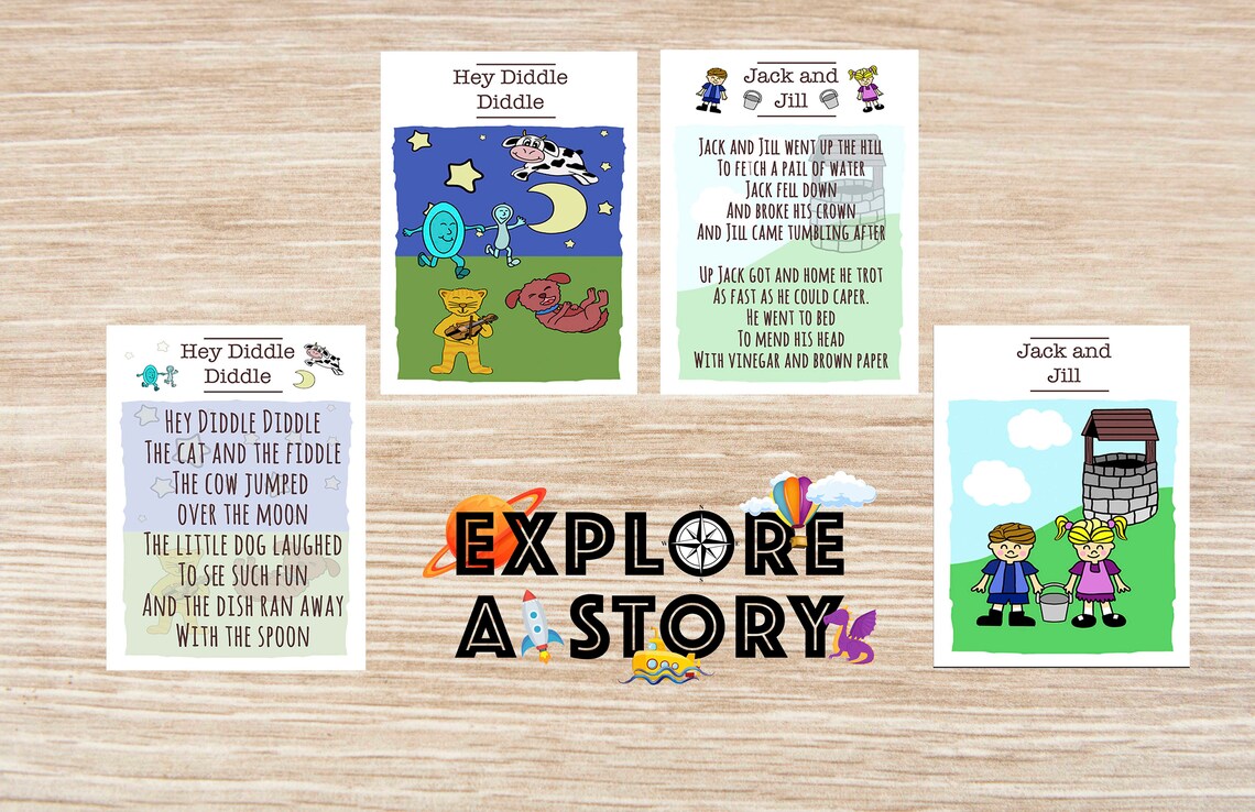 Nursery Rhyme Flash Cards. Children's Song. New Vocabulary. Preschool ...