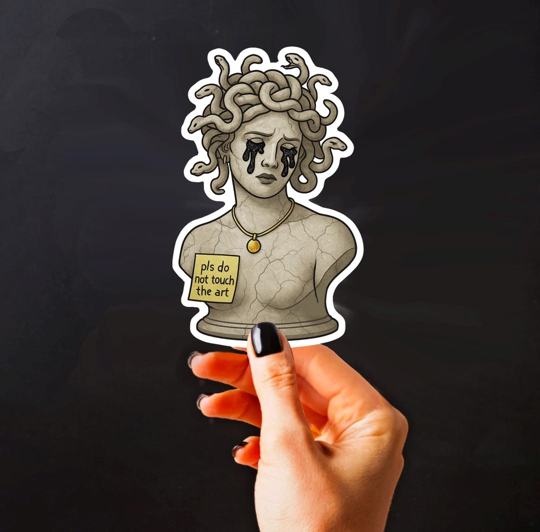 Medusa Crying Glitter Tears Sticker: Feminist Greek Mythology Art - Etsy