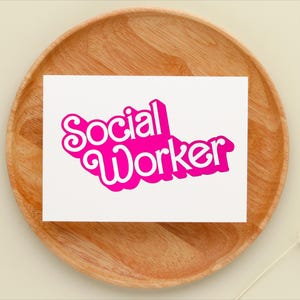 Social Worker Sticker - Pink Sticker for Social Workers - LCSW Sticker ...