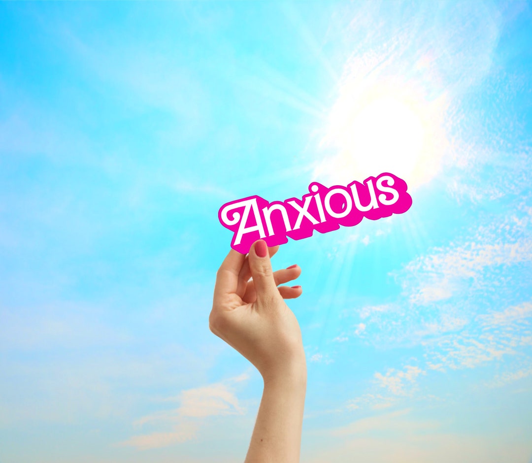 Anxiety Sticker Neon Pink Mental Health Sticker - Etsy