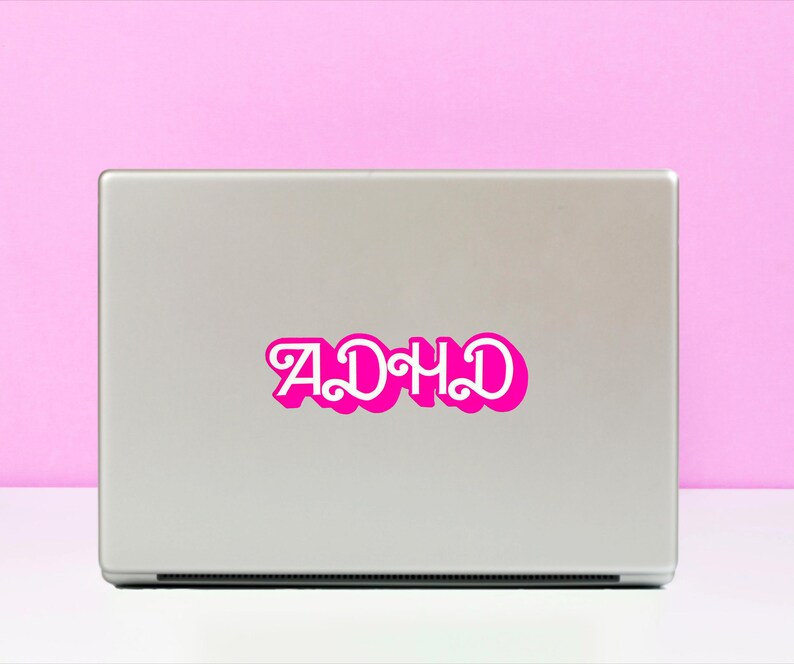 ADHD Sticker - Neon Pink Mental Health Sticker - Etsy
