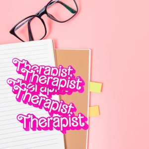 Therapist Sticker Neon Pink Barbi-style Sticker for Therapists LPC ...