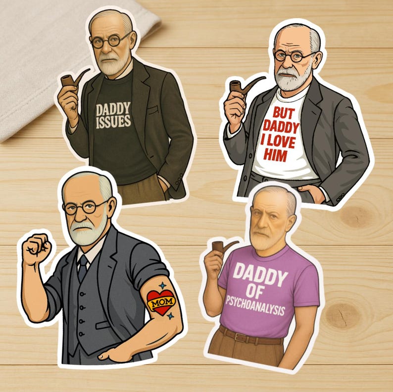 Father Figure Funny Freud Sticker Bundle: Psychology Humor Stickers - Etsy