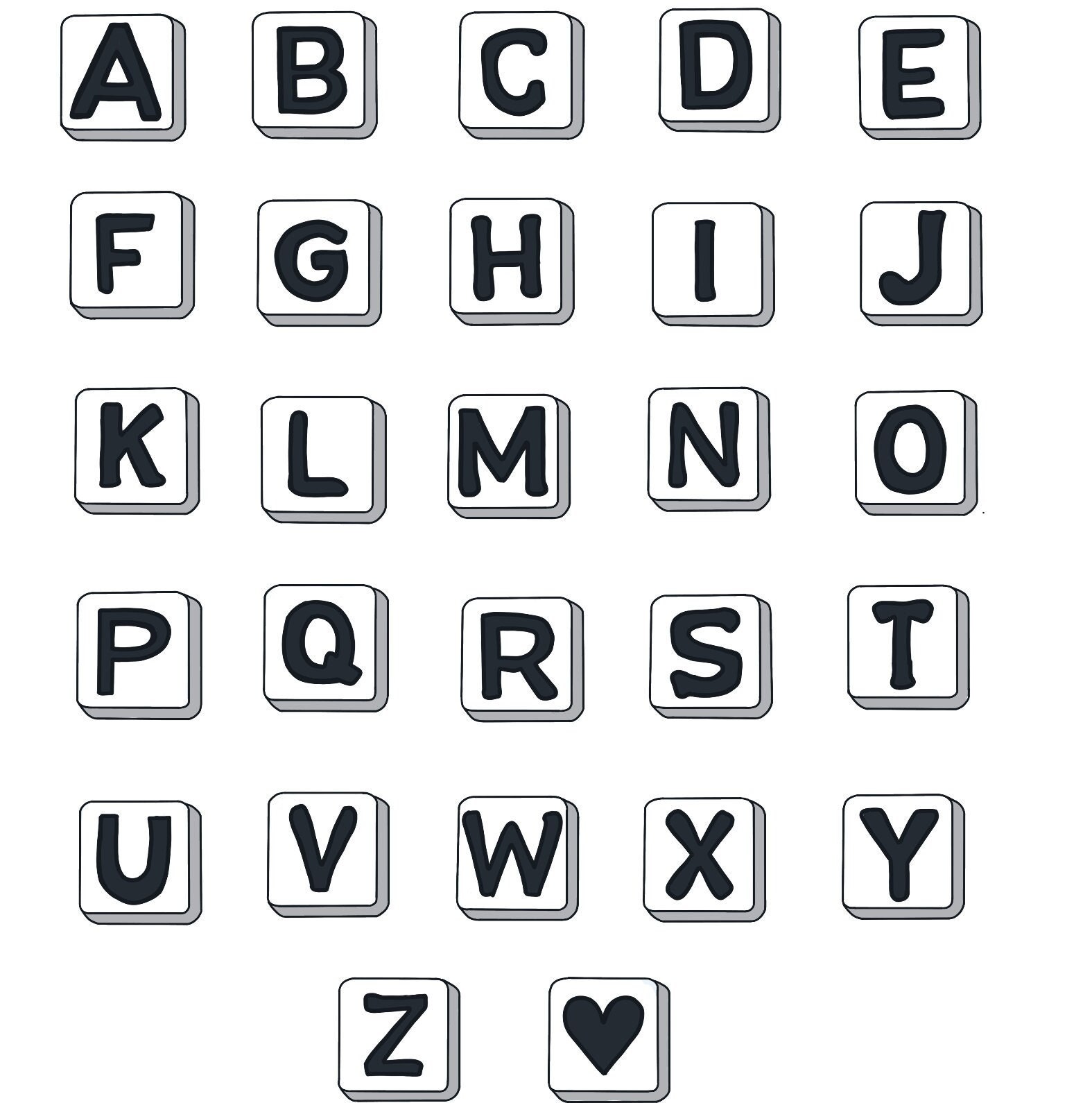 Square Alphabet Friendship Bead SVG Digital Download Friendship ...