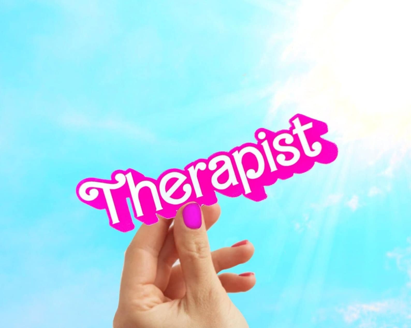 Therapist Sticker Neon Pink Barbi-style Sticker for Therapists LPC ...