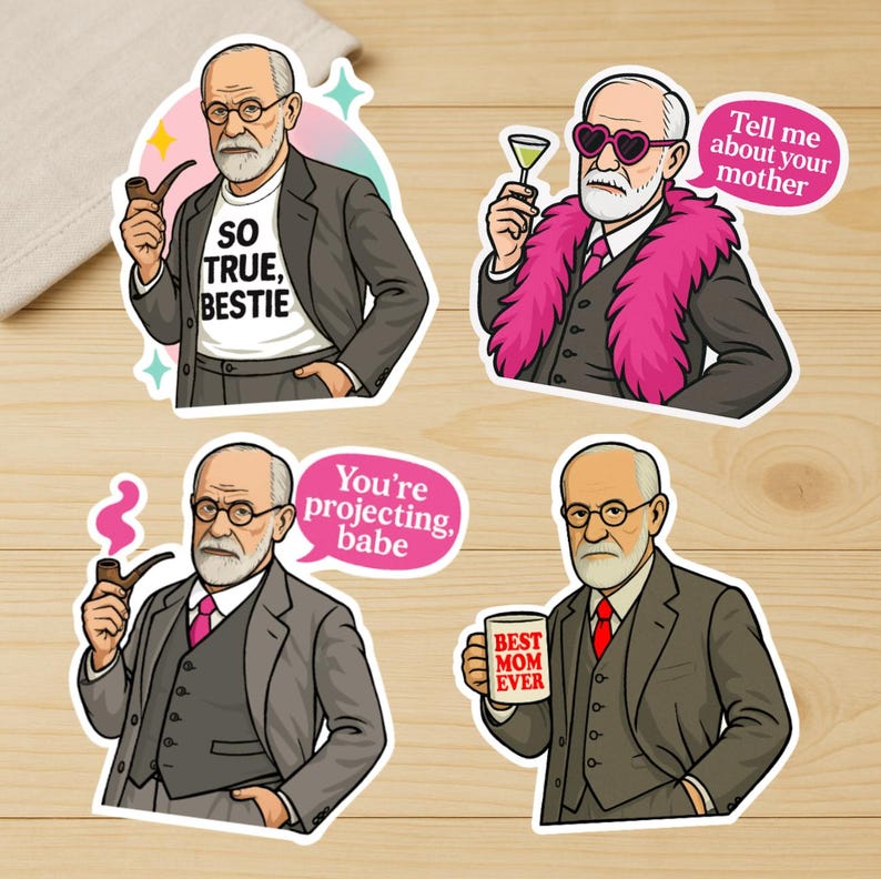 Father Figure Funny Freud Sticker Bundle: Psychology Humor Stickers - Etsy