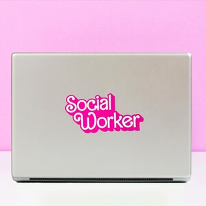 Social Worker Sticker - Pink Sticker for Social Workers - LCSW Sticker ...