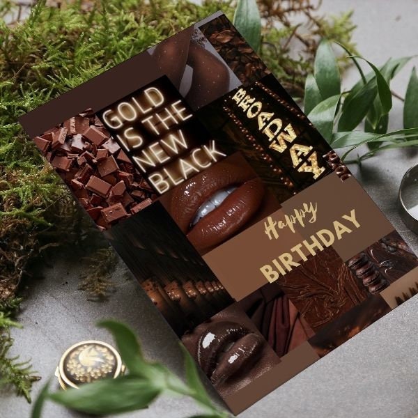 Editable Brown Beauty Birthday Card - Etsy