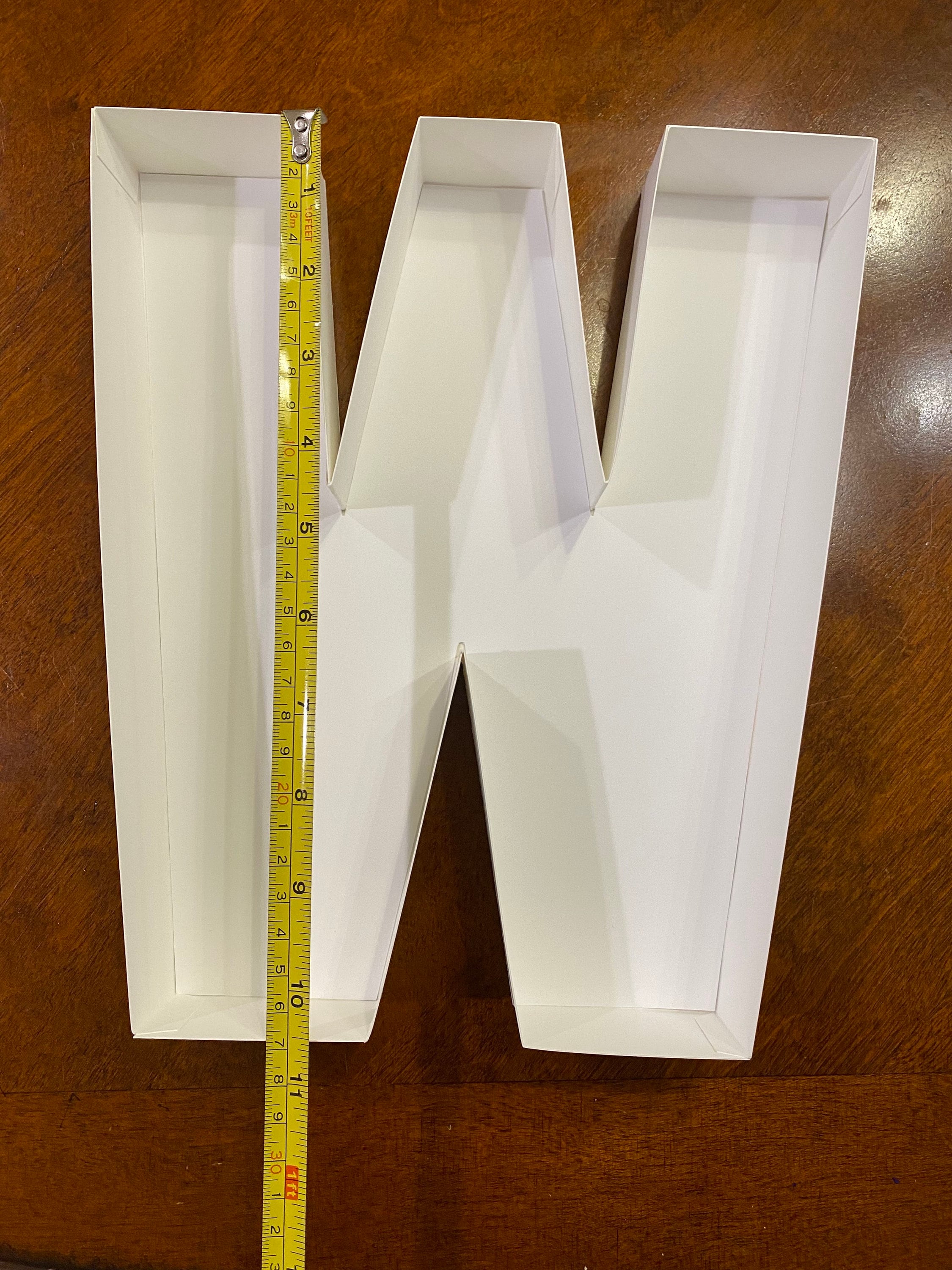 Fillable Box Letter W size 10inch Tall - Etsy