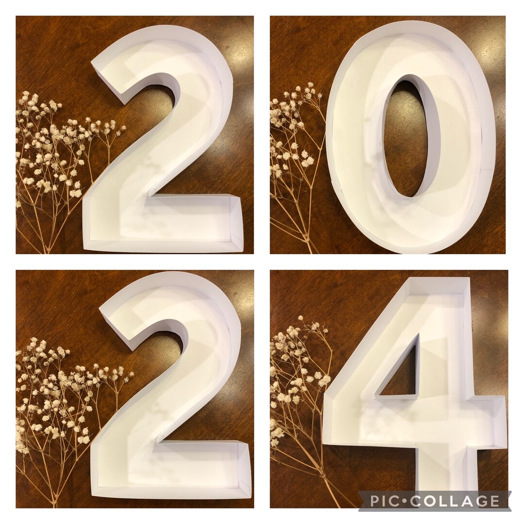 Fillable Box Number BUNDLE of 4 “2024.” (size 10inch Tall) - Etsy