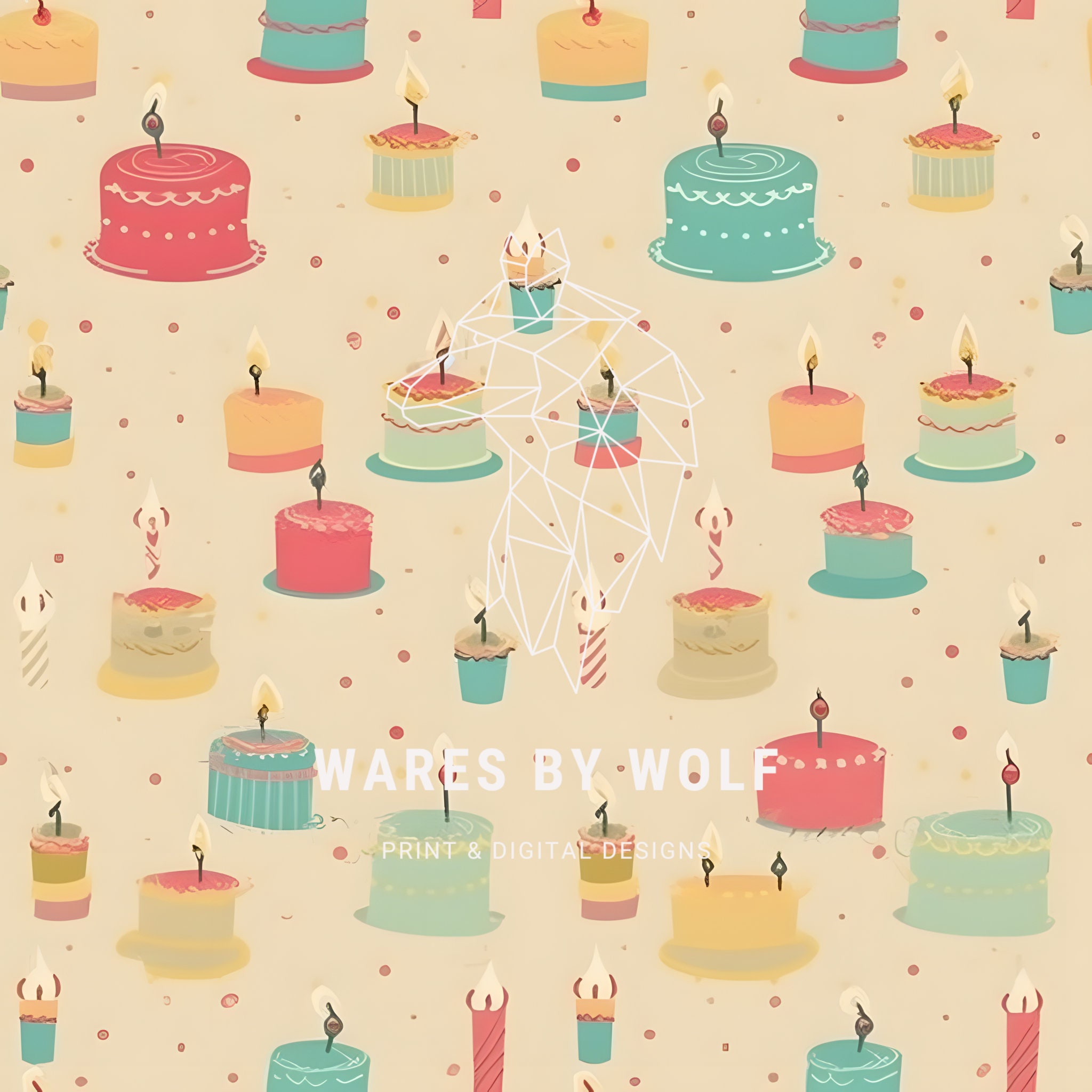 Birthday Cake Digital Paper, Cake Seamless Pattern, Cake Prints ...