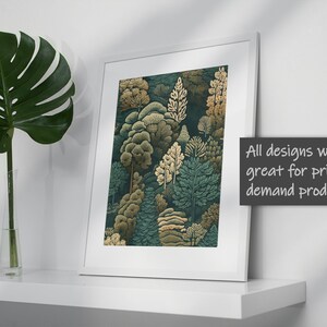 55 Pack - Forest Patterns Digital Paper, Seamless Digital Forest ...