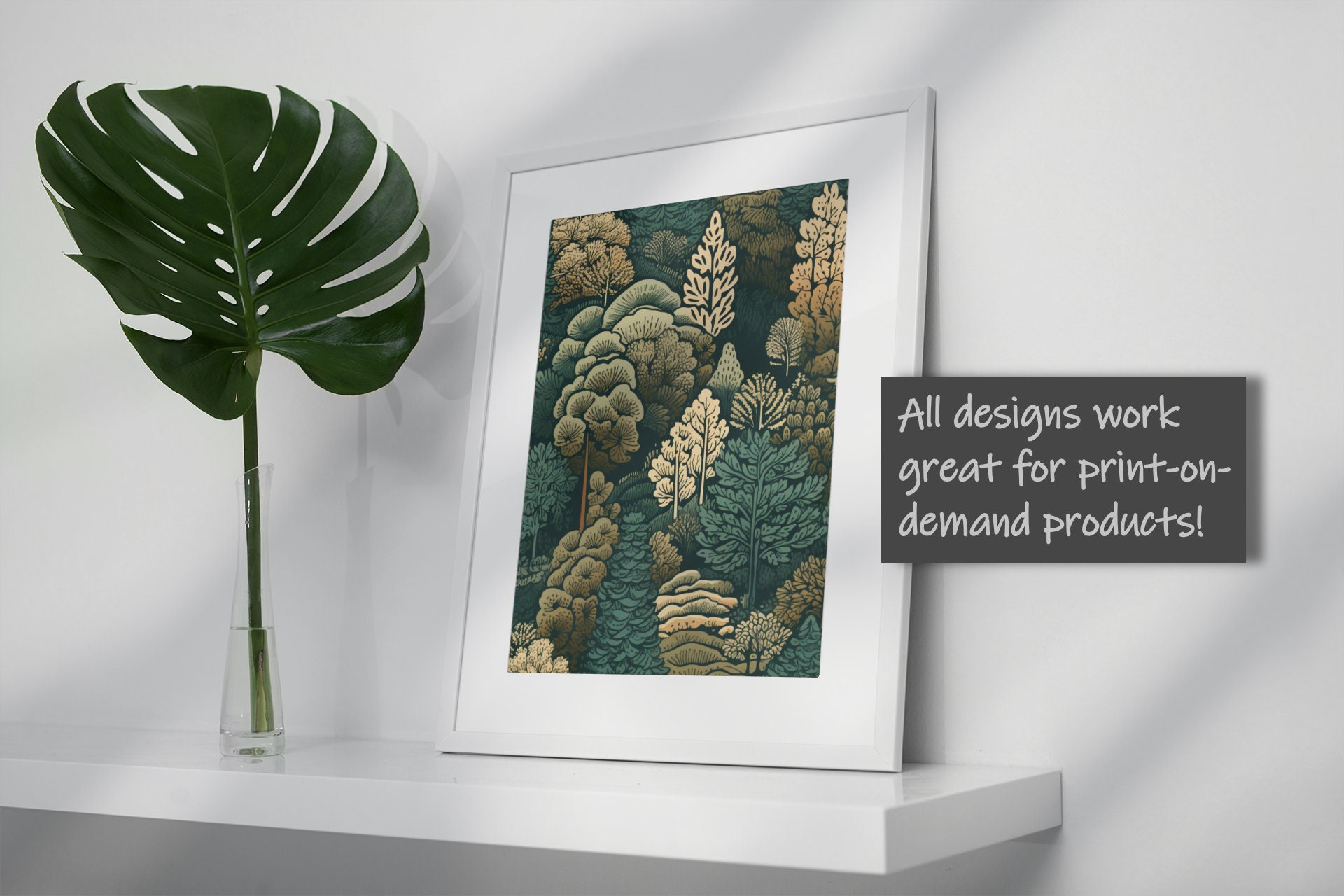 55 Pack - Forest Patterns Digital Paper, Seamless Digital Forest ...