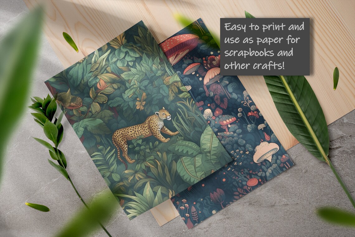 55 Pack - Forest Patterns Digital Paper, Seamless Digital Forest ...