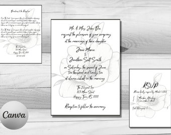Wedding Invitation Template | Invitation, Directions, RSVP | Digital ...