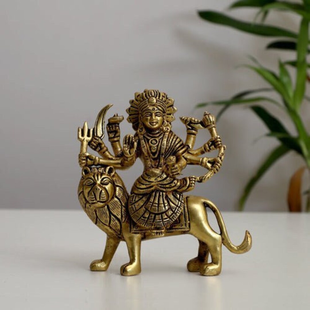 Durga Maa Idol Sculpture Durga With Lion Parvati Figurines - Etsy