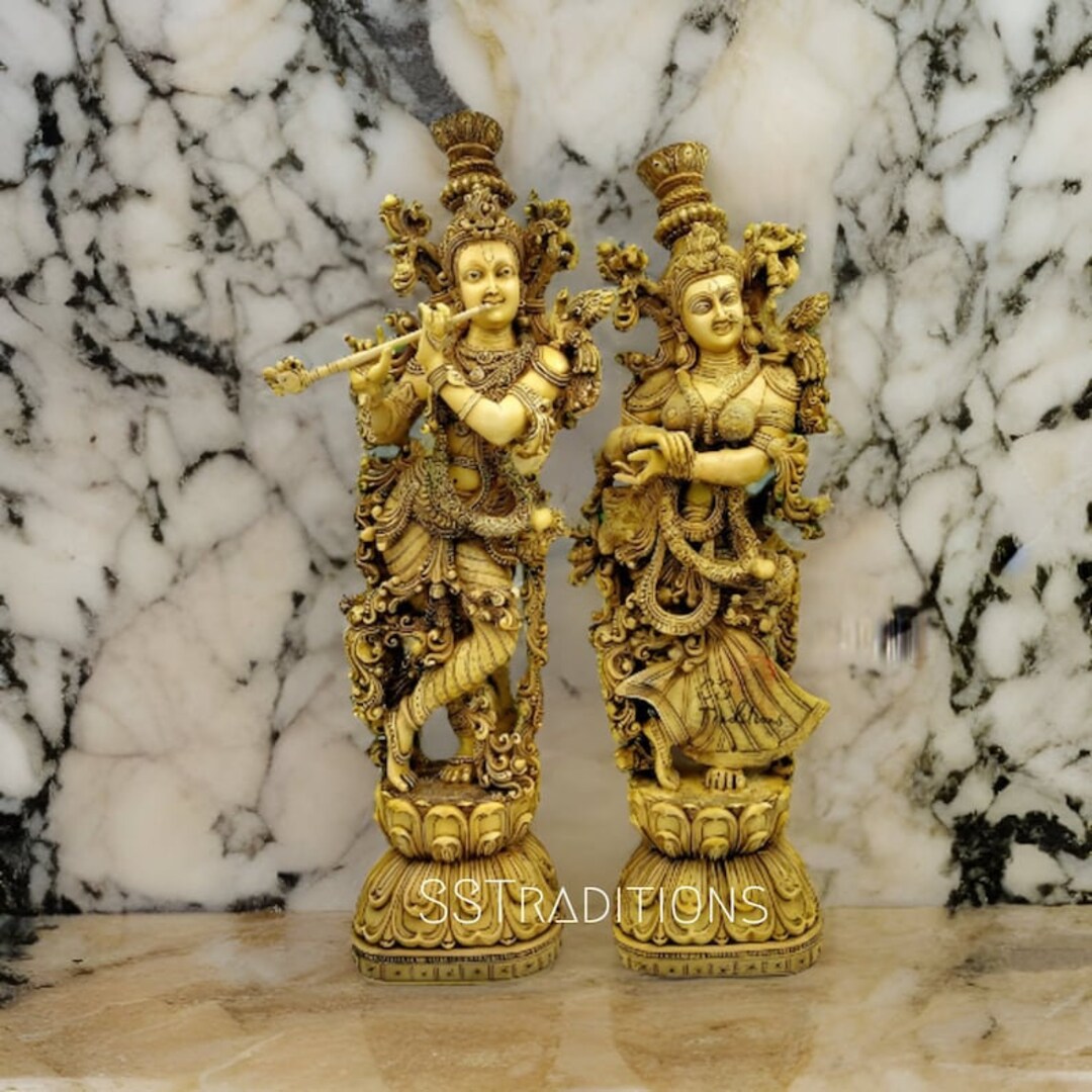 Radha Krishna Statue Couple Statue God of Lovers Anniversary Gift ...