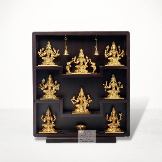 Ashta Lakshmi Statue on Wood Stand Eight Forms of Lakshmi | Etsy