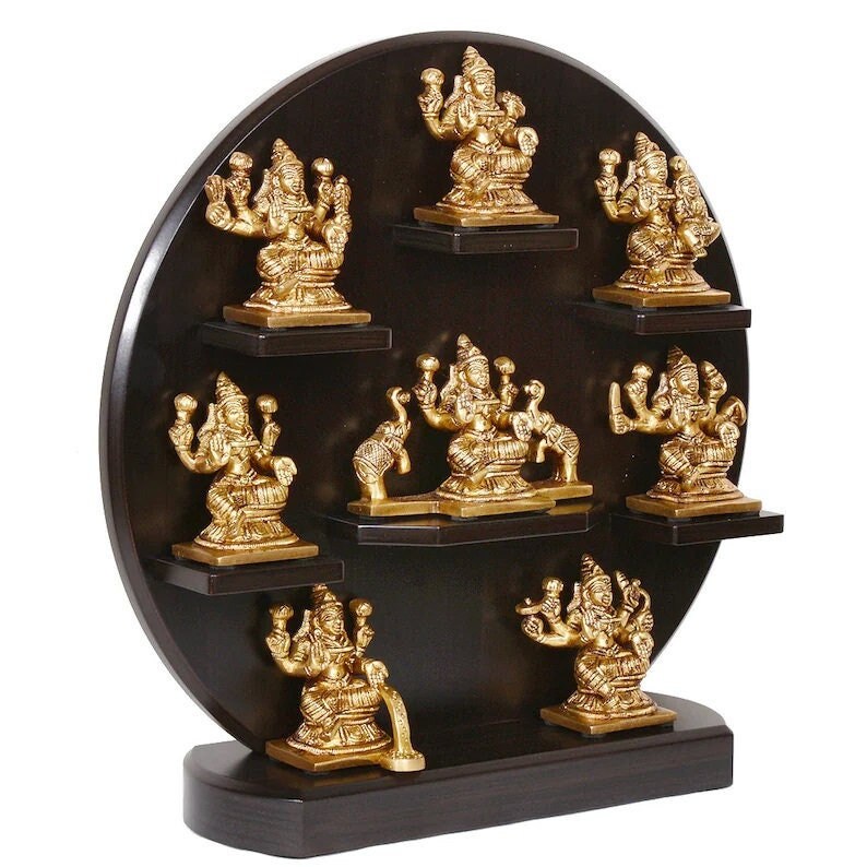 Ashta Lakshmi Statue on Wood Stand Eight Forms of Lakshmi | Etsy