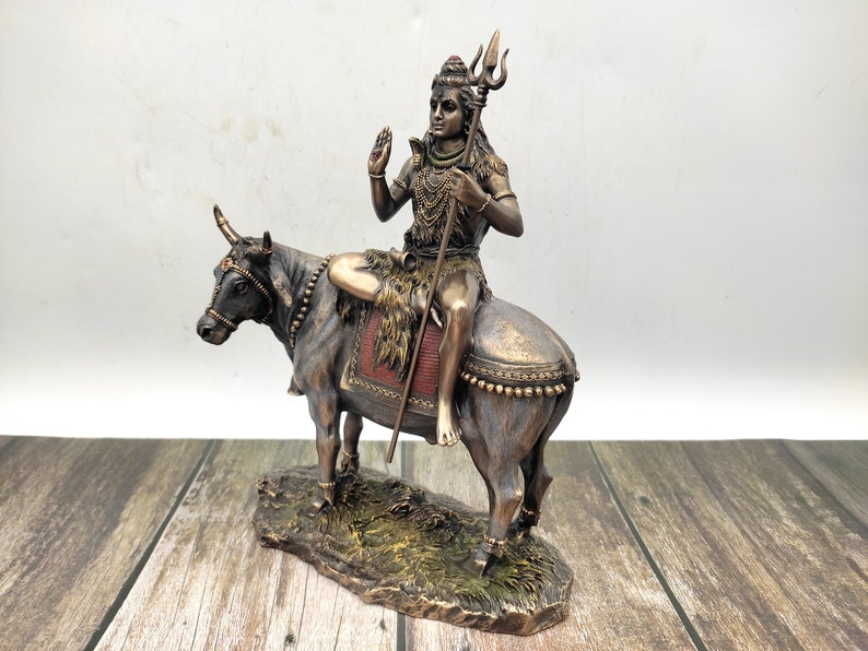 Shiva With Cow Statue Divine Union: Exquisite Lord Shiva & Nandi Bronze ...