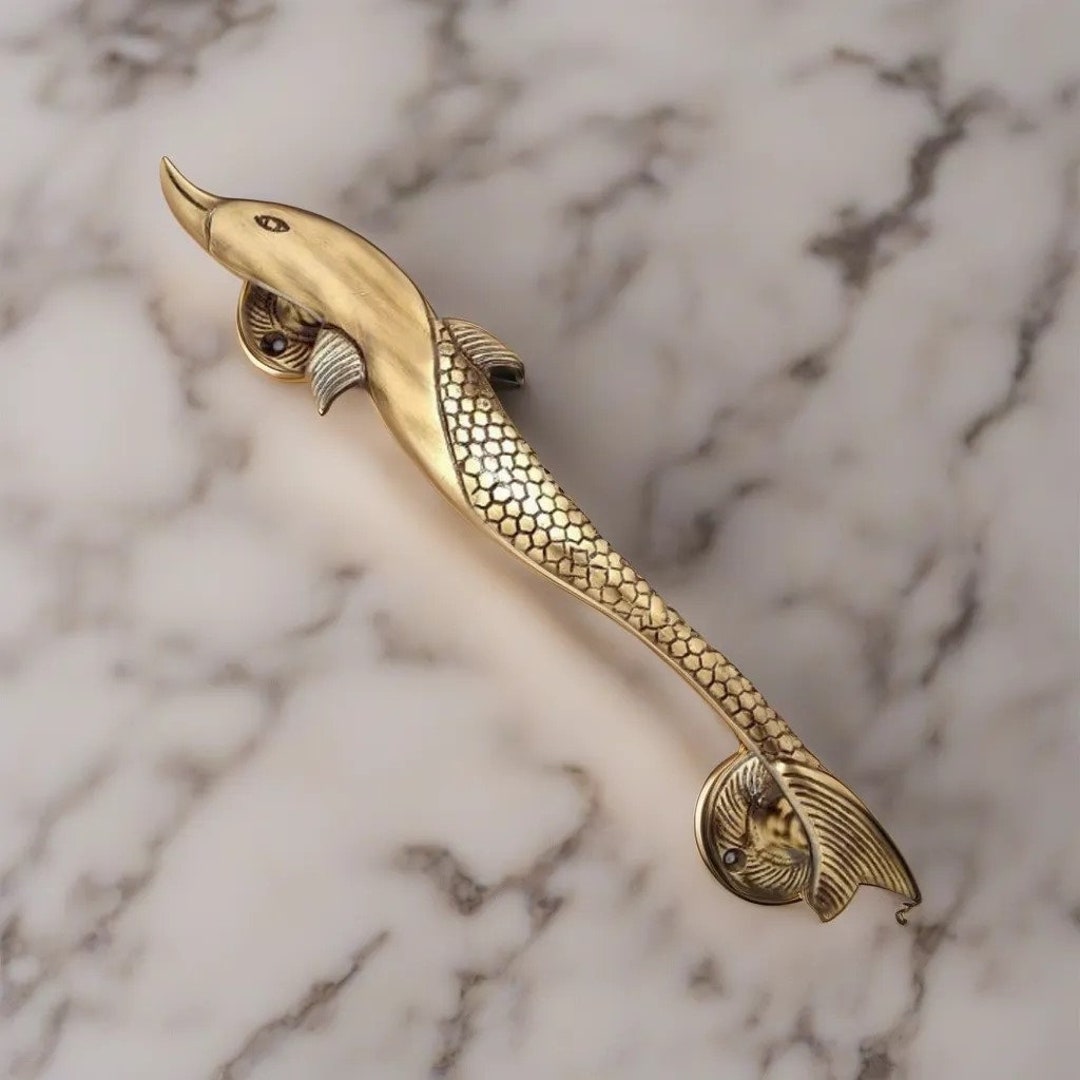 Brass Dolphin Door Handles, Main Door Handles, Brass Wardrobe Handles, Brass Knobs and Pulls ...