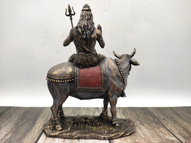 Shiva With Cow Statue Divine Union: Exquisite Lord Shiva & Nandi Bronze ...