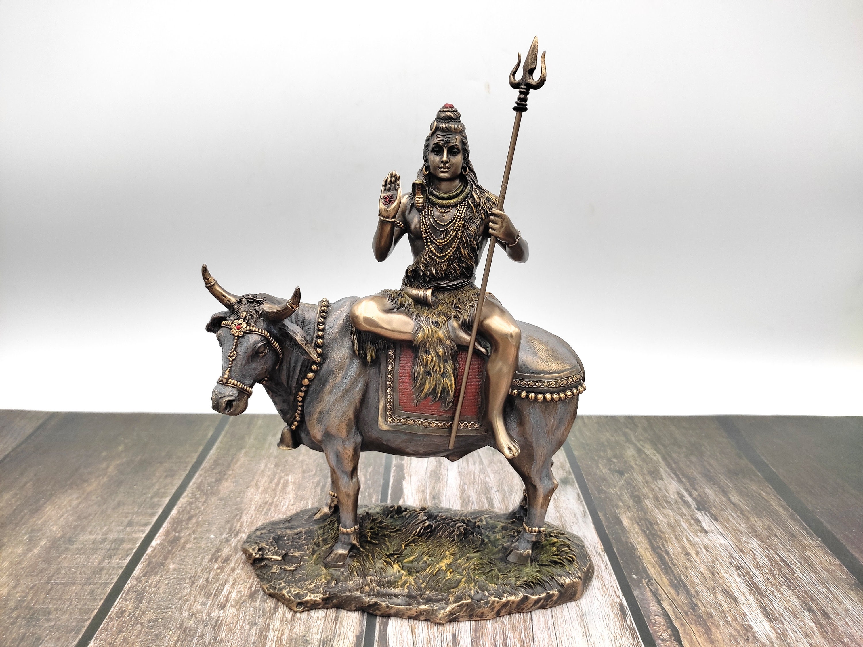 Shiva With Cow Statue Divine Union: Exquisite Lord Shiva & Nandi Bronze ...