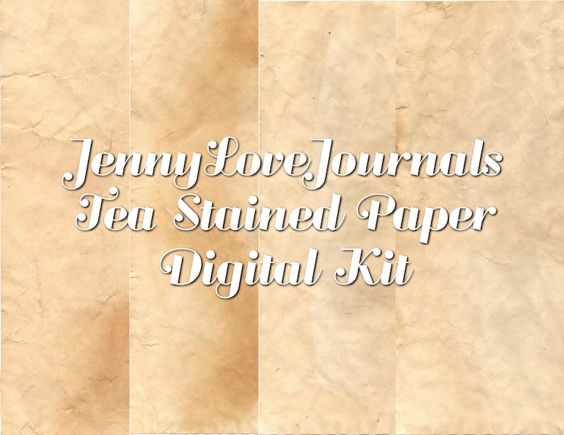 Tea Stained Junk Journal Digital Paper Kit, 4 Textures, Ephemera ...
