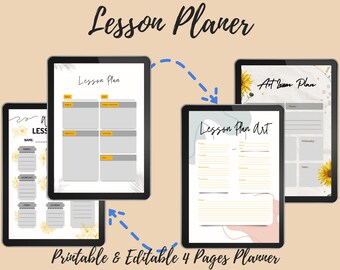 Weekly Lesson Plan Editable Lesson Planner Homeschool Teacher Planner ...